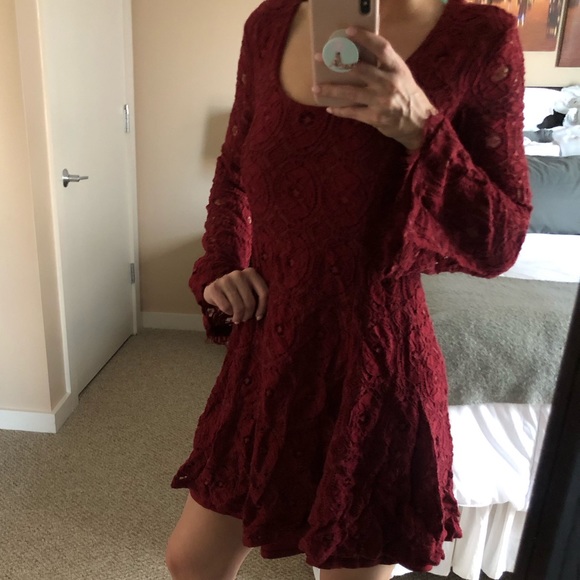 Francesca's Collections | Dresses | Crimson Red Croquet Dress Long ...